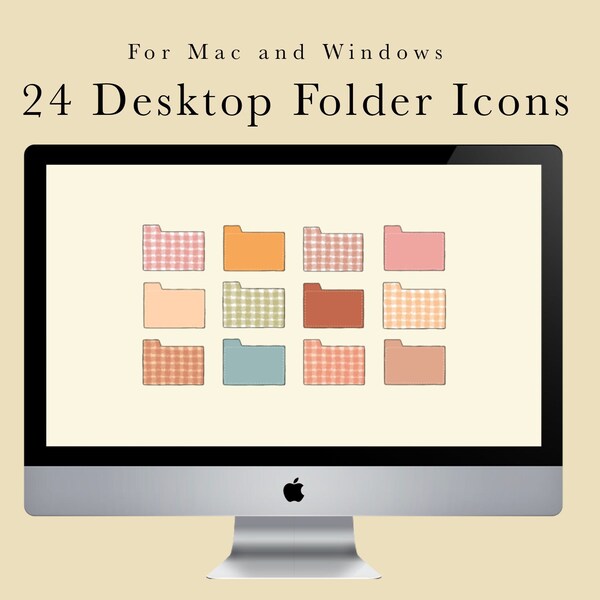 12 Cute Desktop Folder Icons,minimalist Desktop Folder Icons,macbook ...