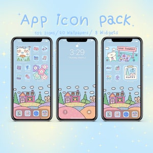 130 App Icon Pack,cute Icon,cute Widgets,kawaii App Icon,pastel Icon ...