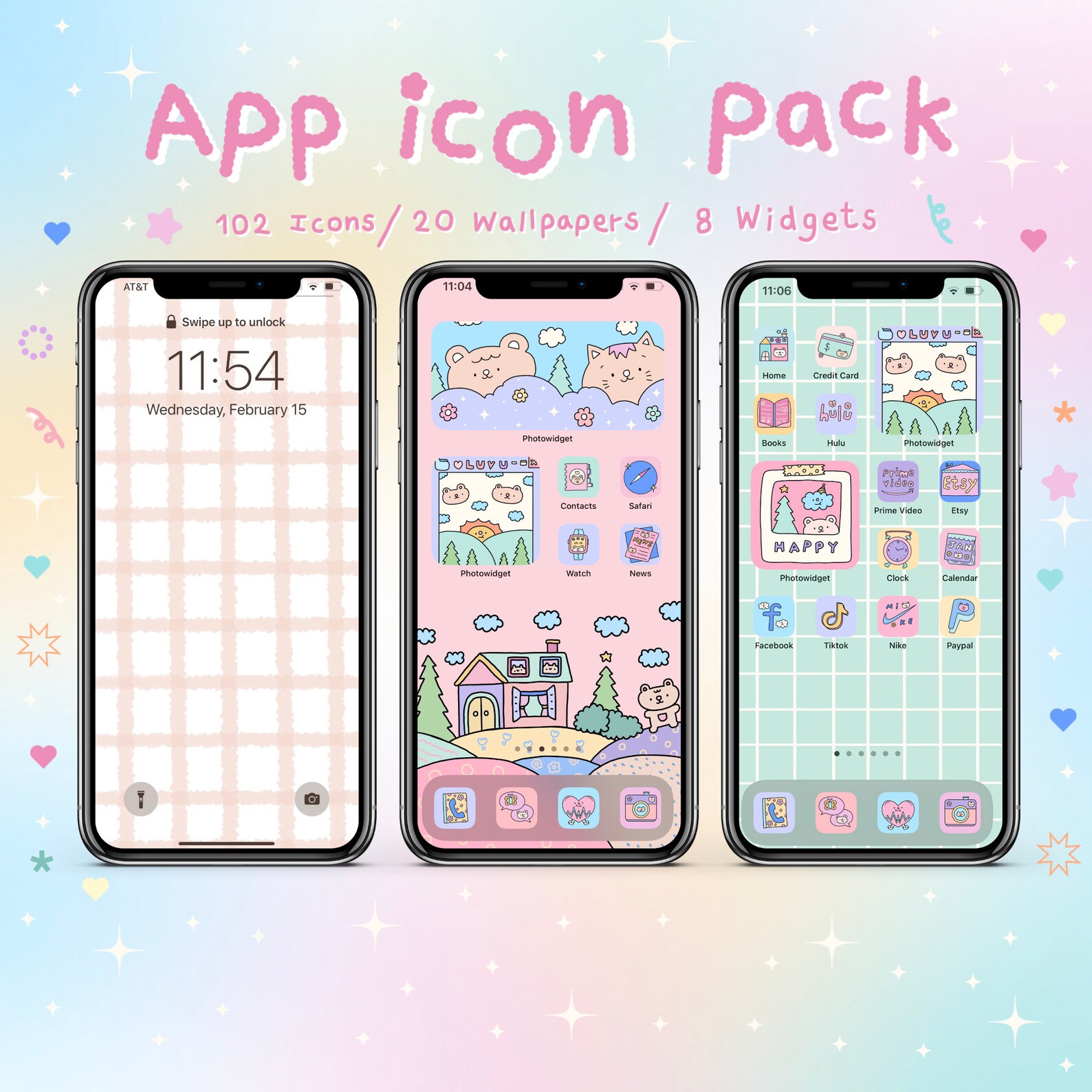 130 App Icon Pack,cute Icon,cute Widgets,kawaii App Icon,pastel Icon ...