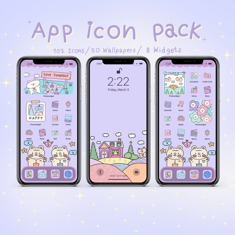 130 Cute App Icon Packcute Iconcute Widgetskawaii App - Etsy