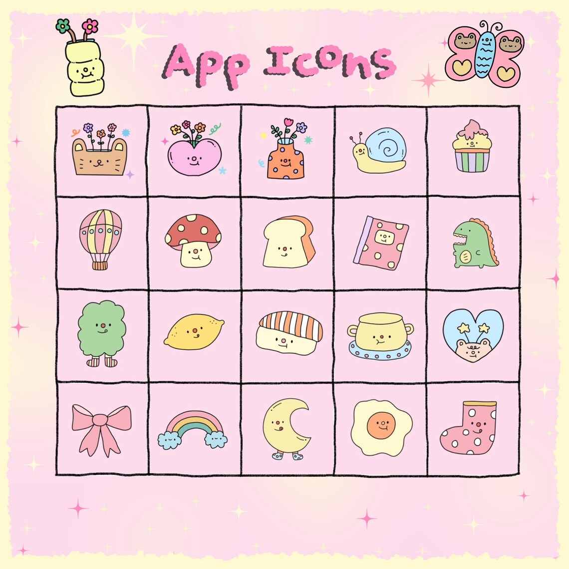 56 Cherry Blossom Sakura App Icon Pack,cute Icon,cute Widgets,kawaii ...