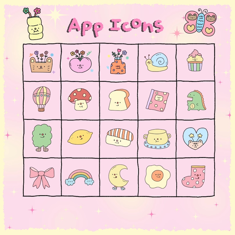 56 Cherry Blossom Sakura App Icon Pack,cute Icon,cute Widgets,kawaii ...