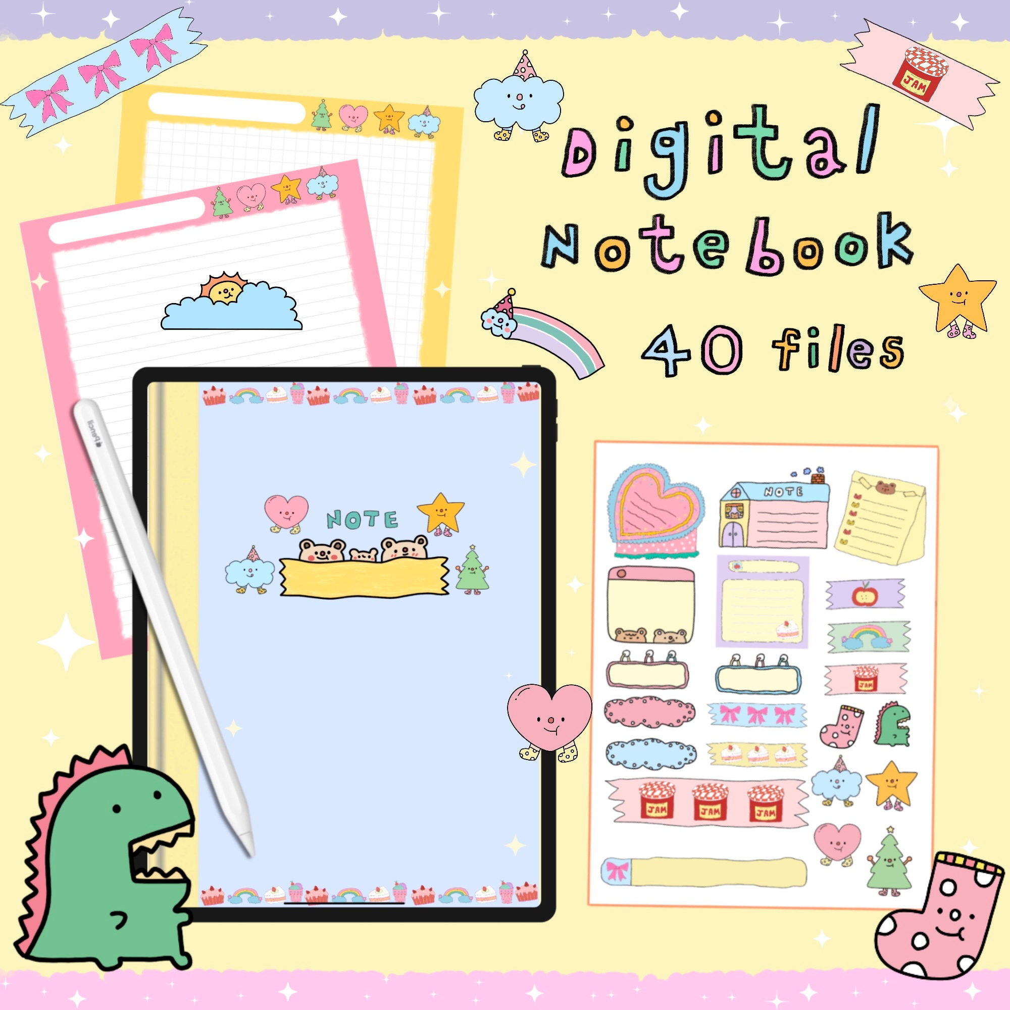 Cute Digital Notebook Goodnotes/2024digital Planner,paper,cover/kawaii ...