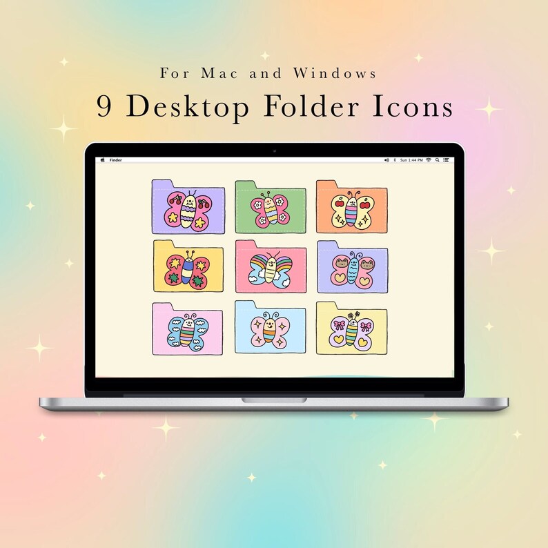 9 Cute Desktop Folder Icons,minimalist Desktop Folder Icons,macbook ...