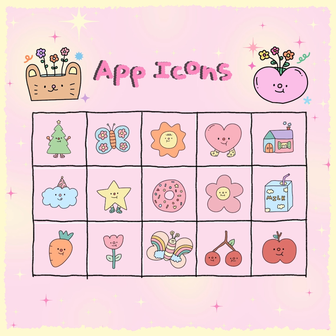 56 Cherry Blossom Sakura App Icon Pack,cute Icon,cute Widgets,kawaii ...