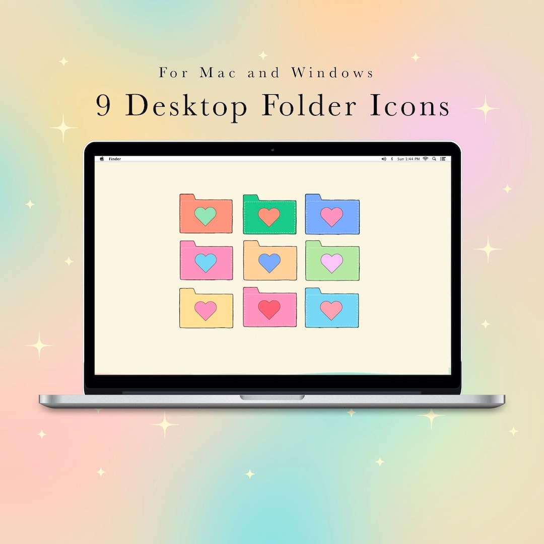 9 Cute Desktop Folder Icons,minimalist Desktop Folder Icons,macbook ...