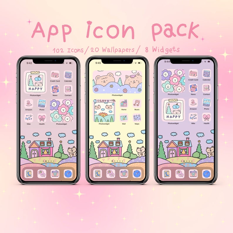 130 Pink App Icon Pack,cute Icon,cute Widgets,kawaii App Icon,pastel ...