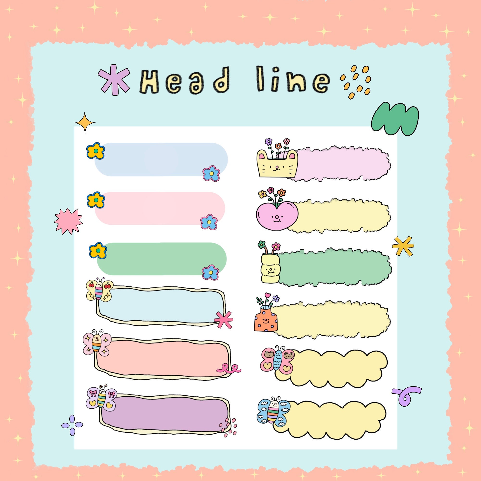Cute Digital Sticker Planner Goodnotes,kawaii Digital Sticker ...