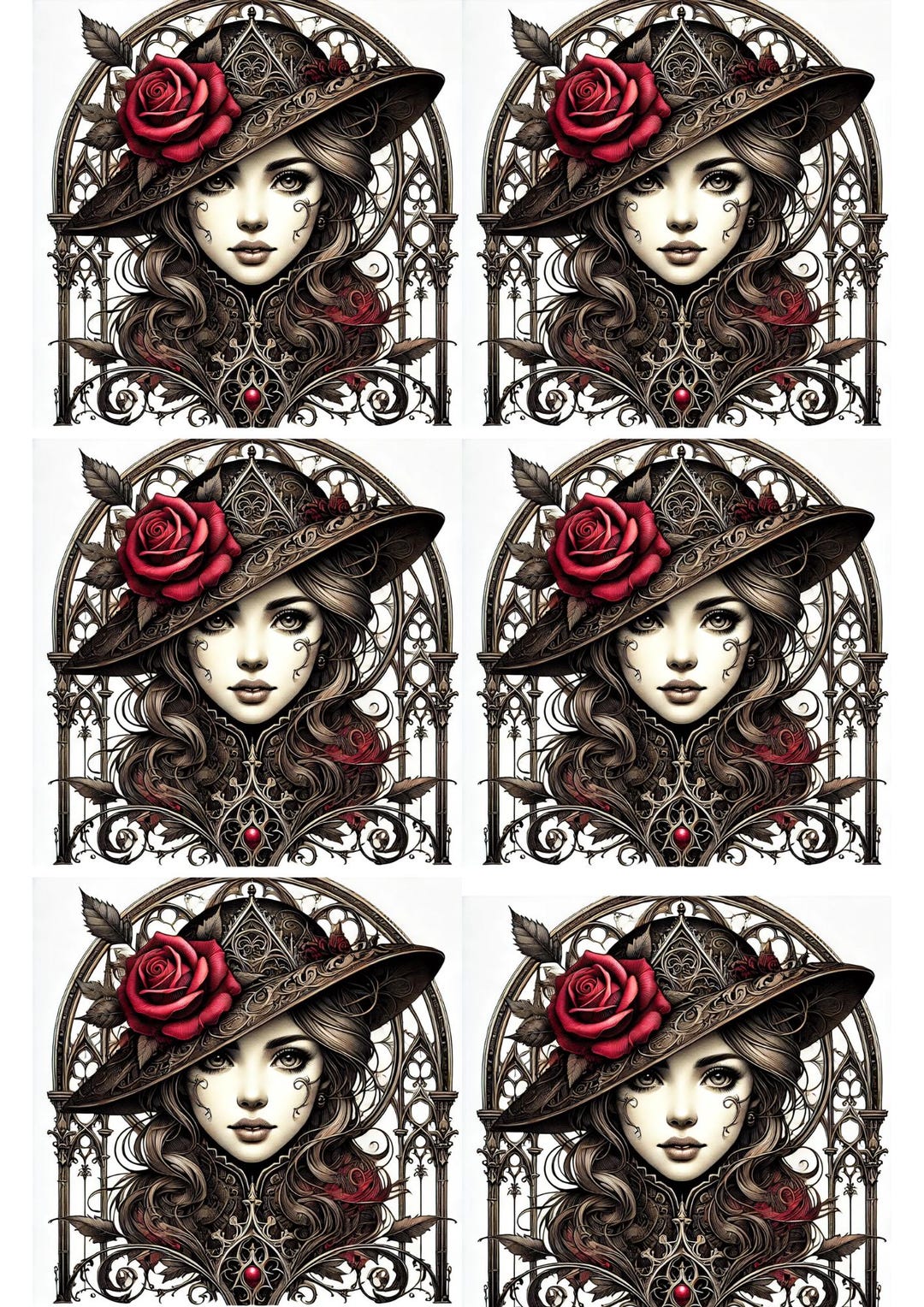 Steampunk Gothic Woman Rice Paper: Decoupage, Scrapbook, Art Journal ...