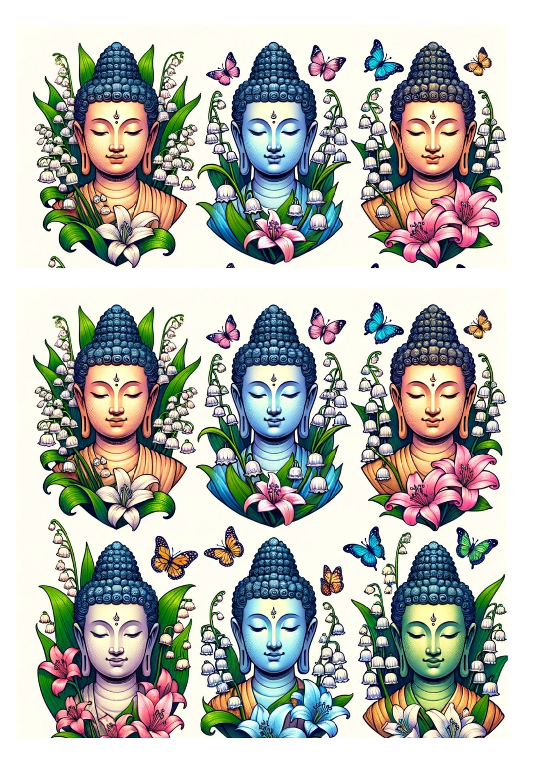 Buddha Collage Rice Paper: A4 Decoupage Paper, Scrapbooking Supplies - Etsy