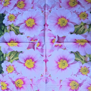 4 Paper Napkins for Decoupage, Spring Flowers Napkins, Pink Flowers ...