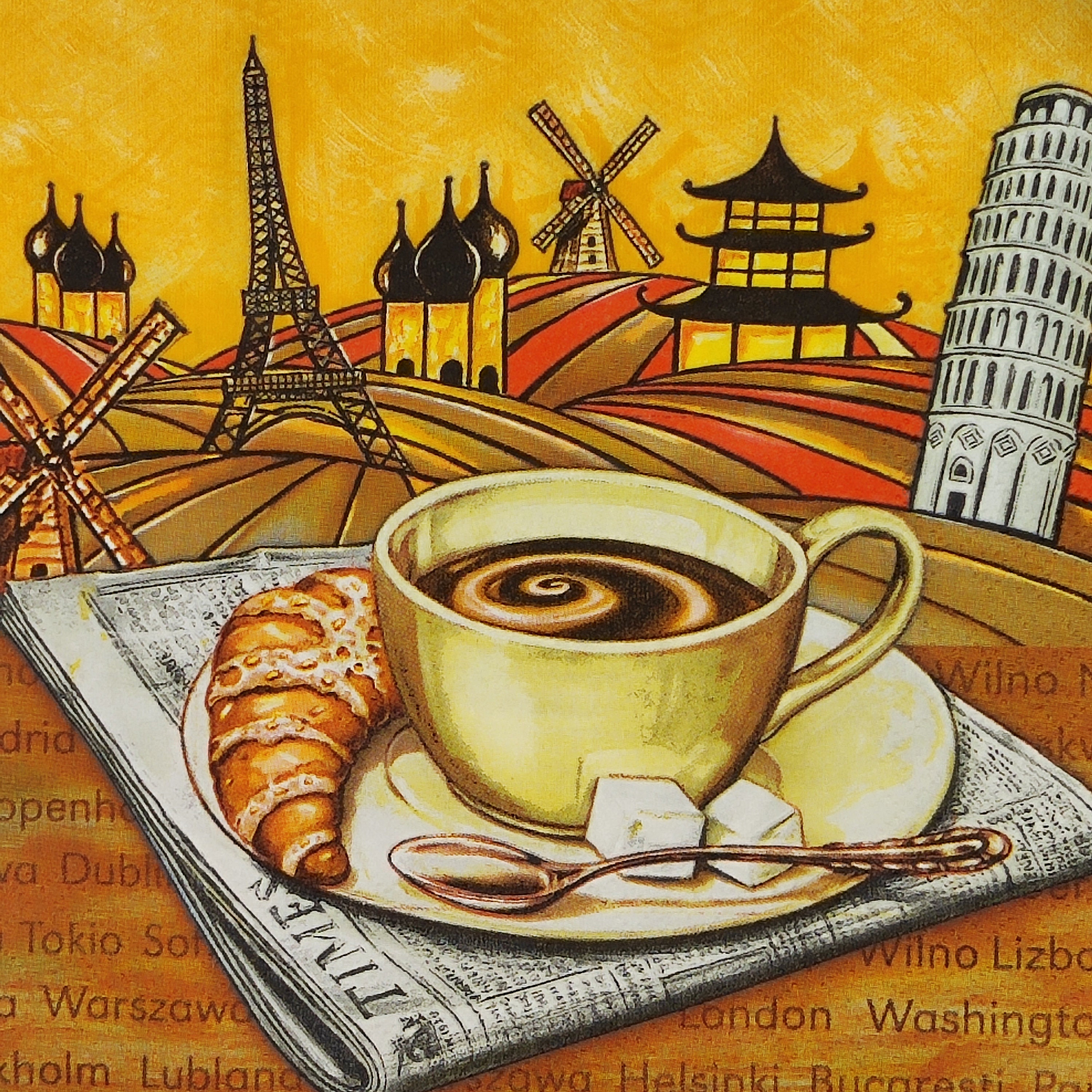 International Coffee Time Paper Napkins: Decoupage Craft, Collage Art ...