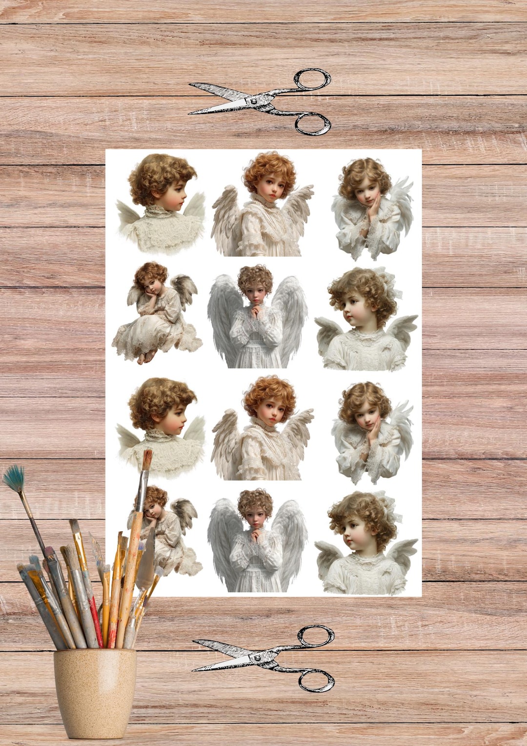 Victorian Angel Rice Paper for Decoupage & Crafts ‒ Child Angel With ...
