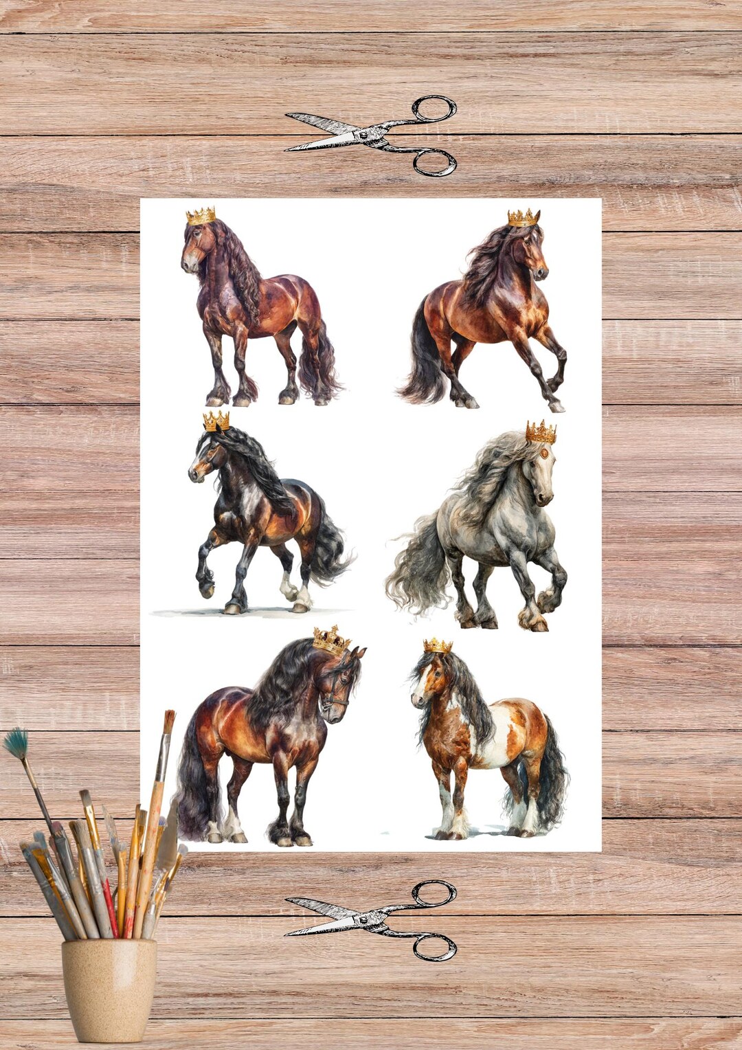 Majestic Horse With Golden Crown Rice Paper for Decoupage & Crafts ...
