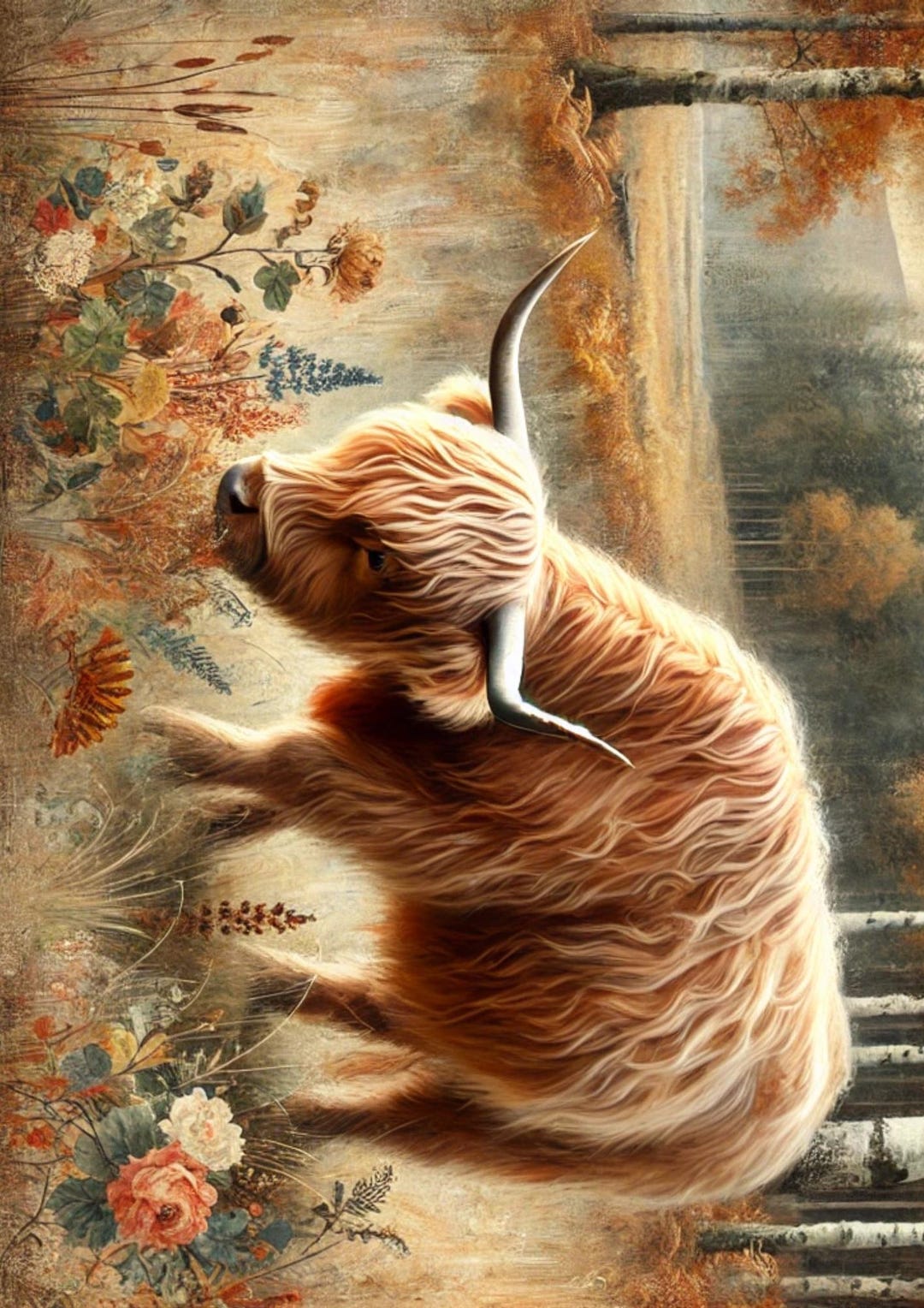 Highland Cow Autumn, Rice Paper for Decoupage, Decorative Decoupage ...