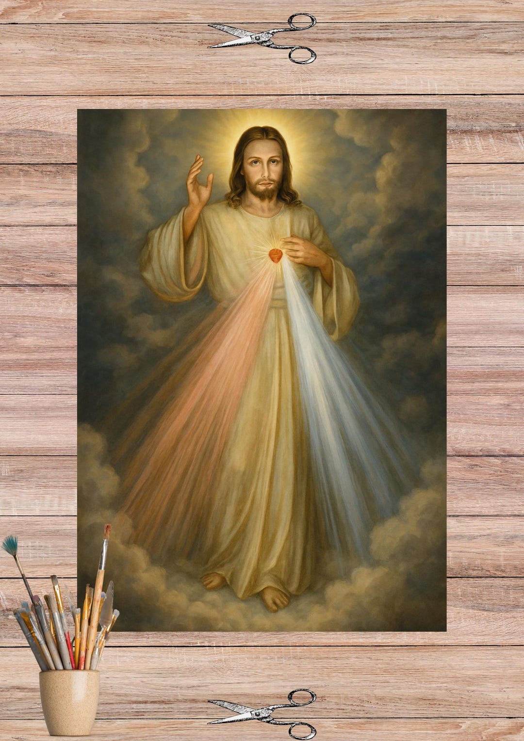 Divine Mercy Jesus Rice Paper: Catholic Decoupage, Sacred Art (A4 Sheet ...