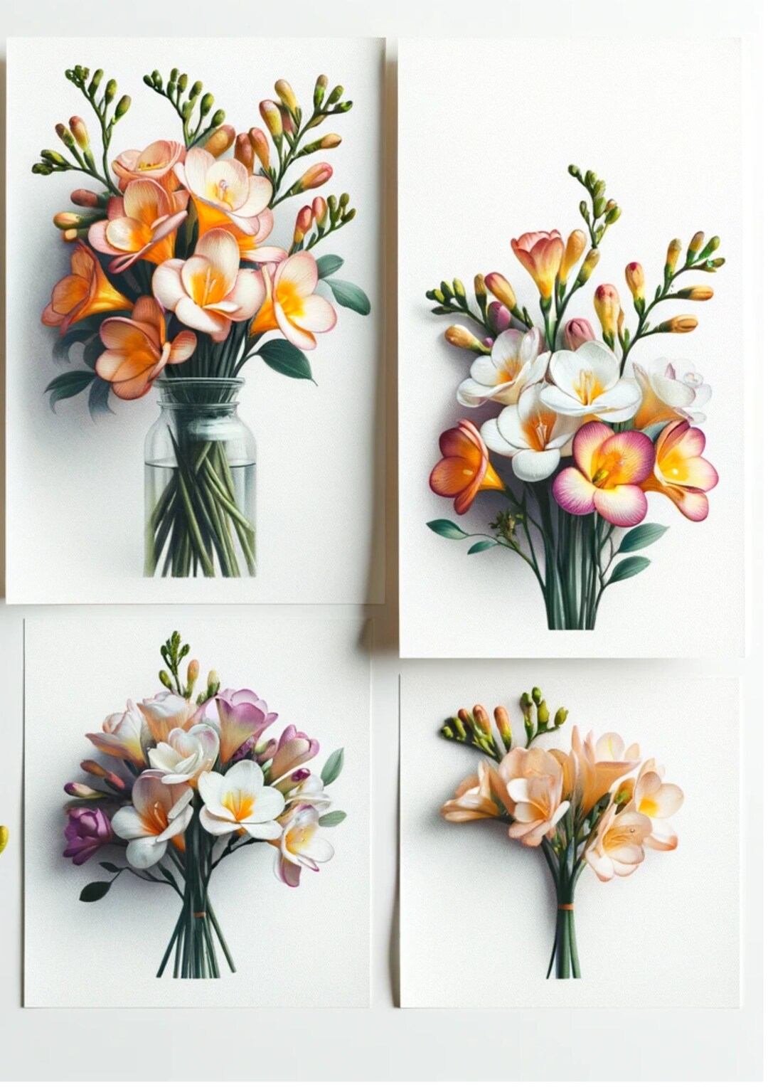 Freesia Bouquet Rice Paper: A4 Floral Decoupage Paper - Etsy