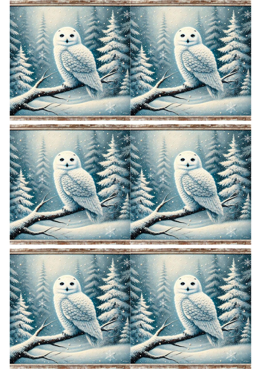 White Owl Winter Scene Rice Paper: Decoupage, Scrapbook, Cardmaking - Etsy