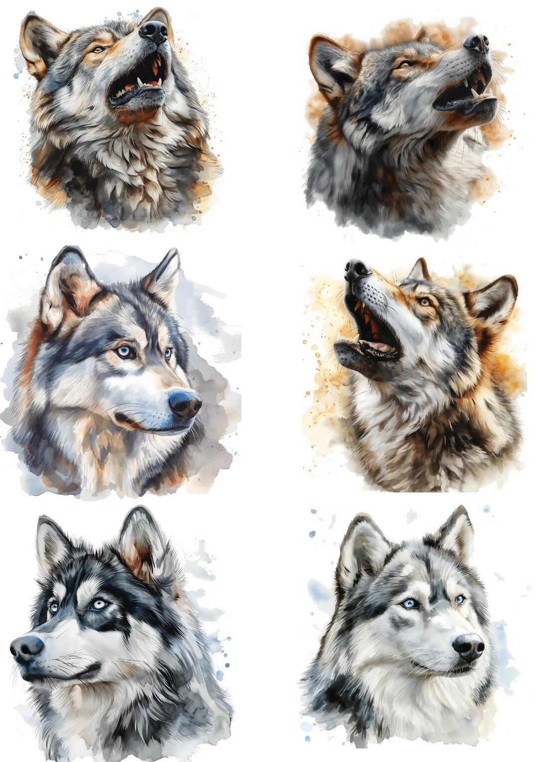 Wild Wolf Rice Paper for Decoupage, A4 Wolf Design Craft Paper, Wolf ...