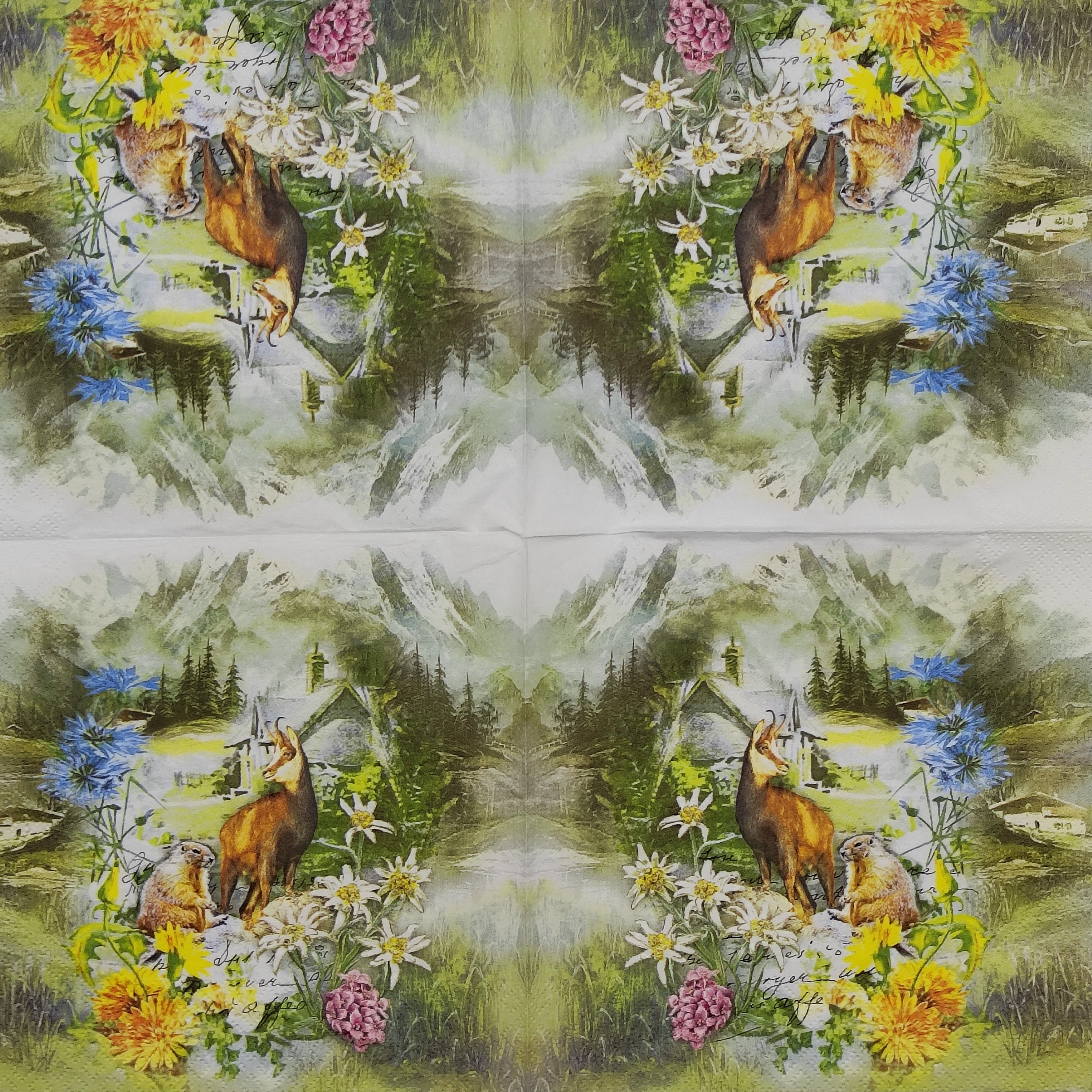 Mountain Chamois Decorative Paper Napkin for Decoupage Craft Collage ...
