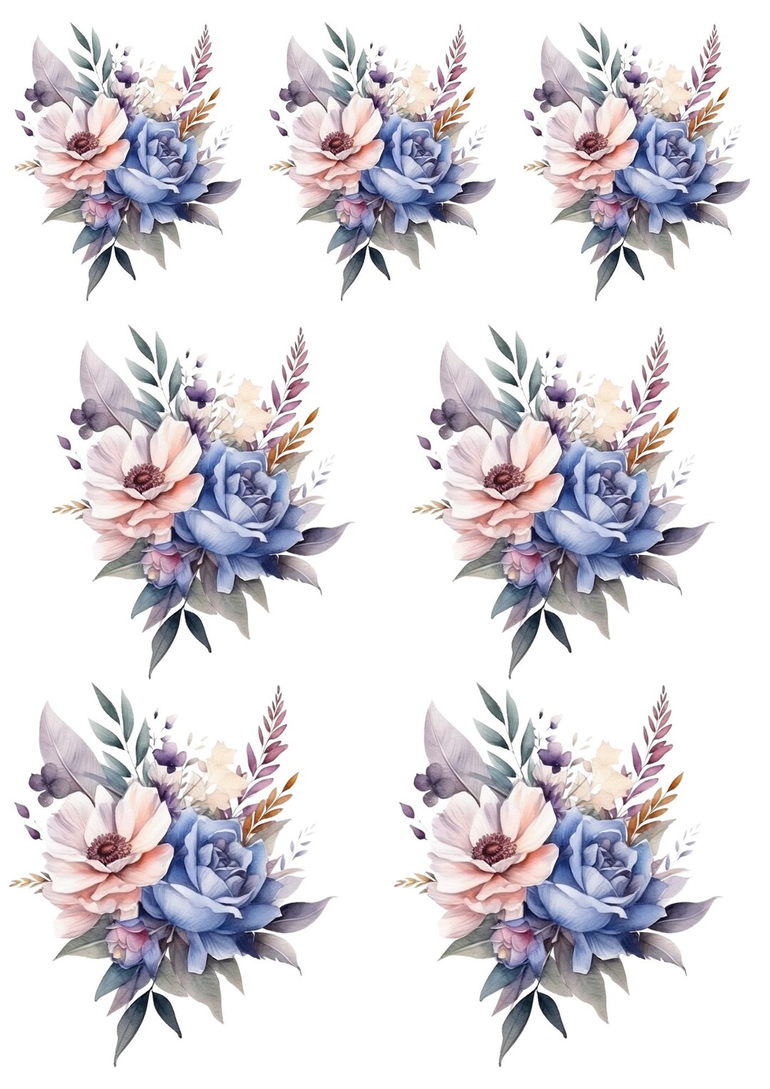 Rice Paper for Decoupage, Flowers Collage Sheet A4, Floral Rice Paper ...