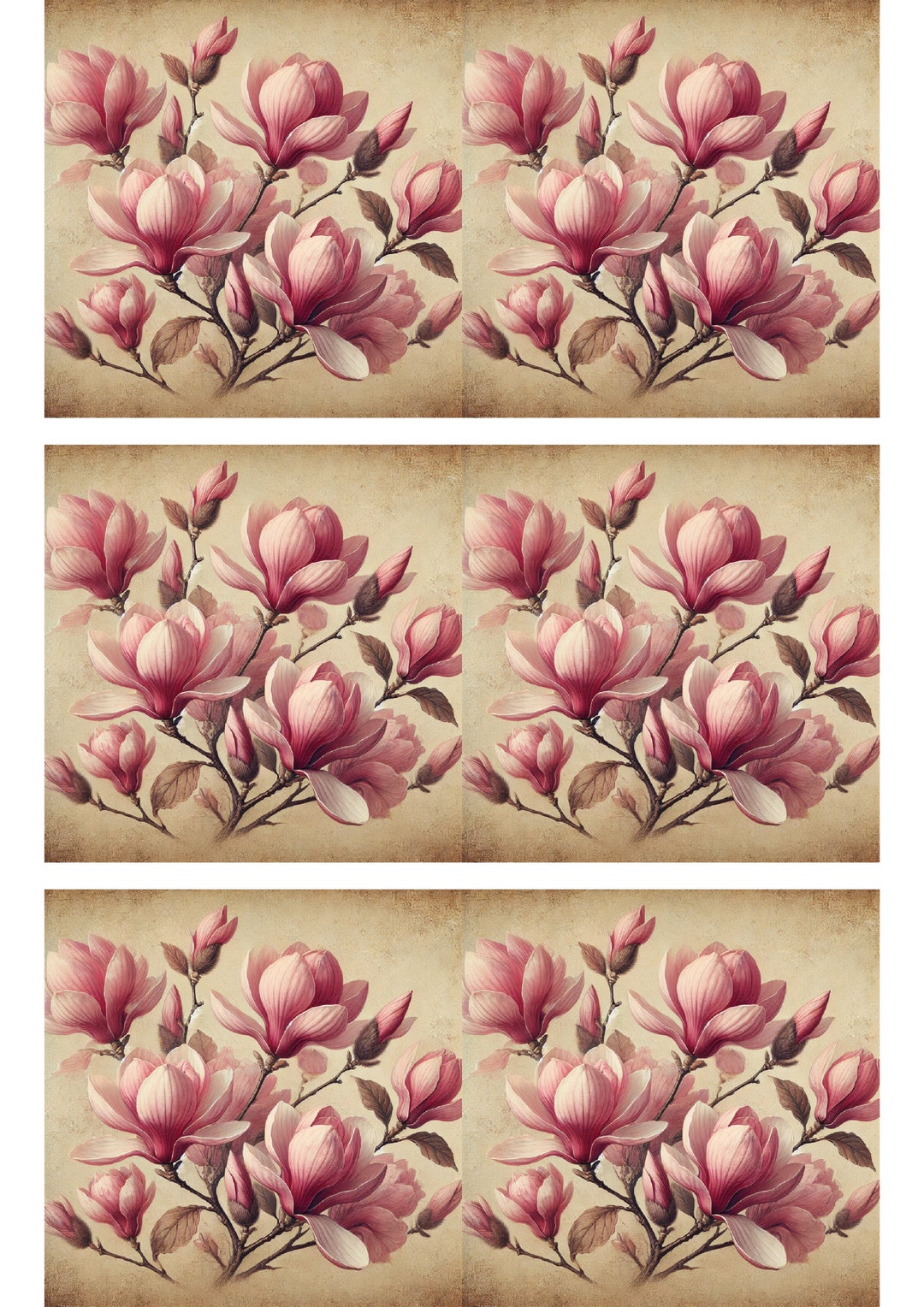 Magnolia Rice Paper for Decoupage: Shabby Chic A4 Sheet - Etsy