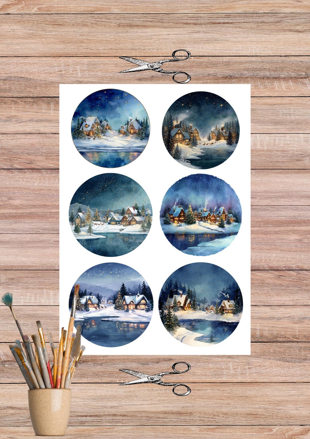 Festive Canadian Winter Landscape Rice Paper for Decoupage & Crafts ...