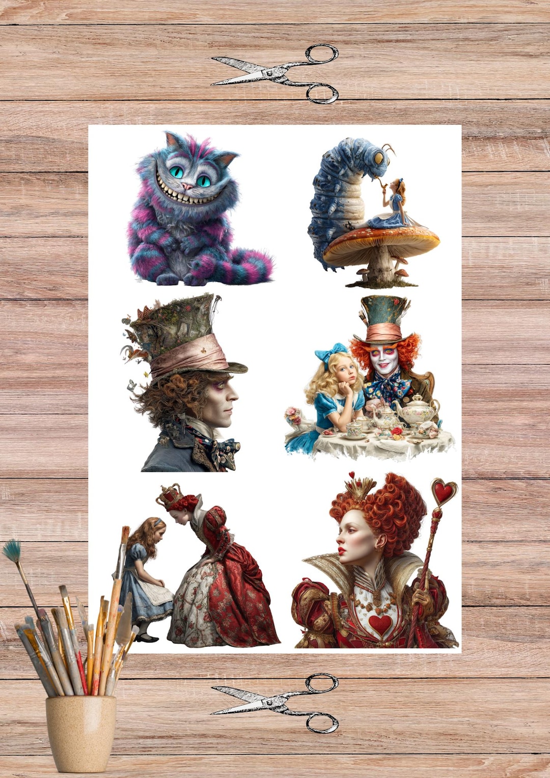 Alice in Wonderland Characters - Rice Paper for Decoupage - Fairytale ...