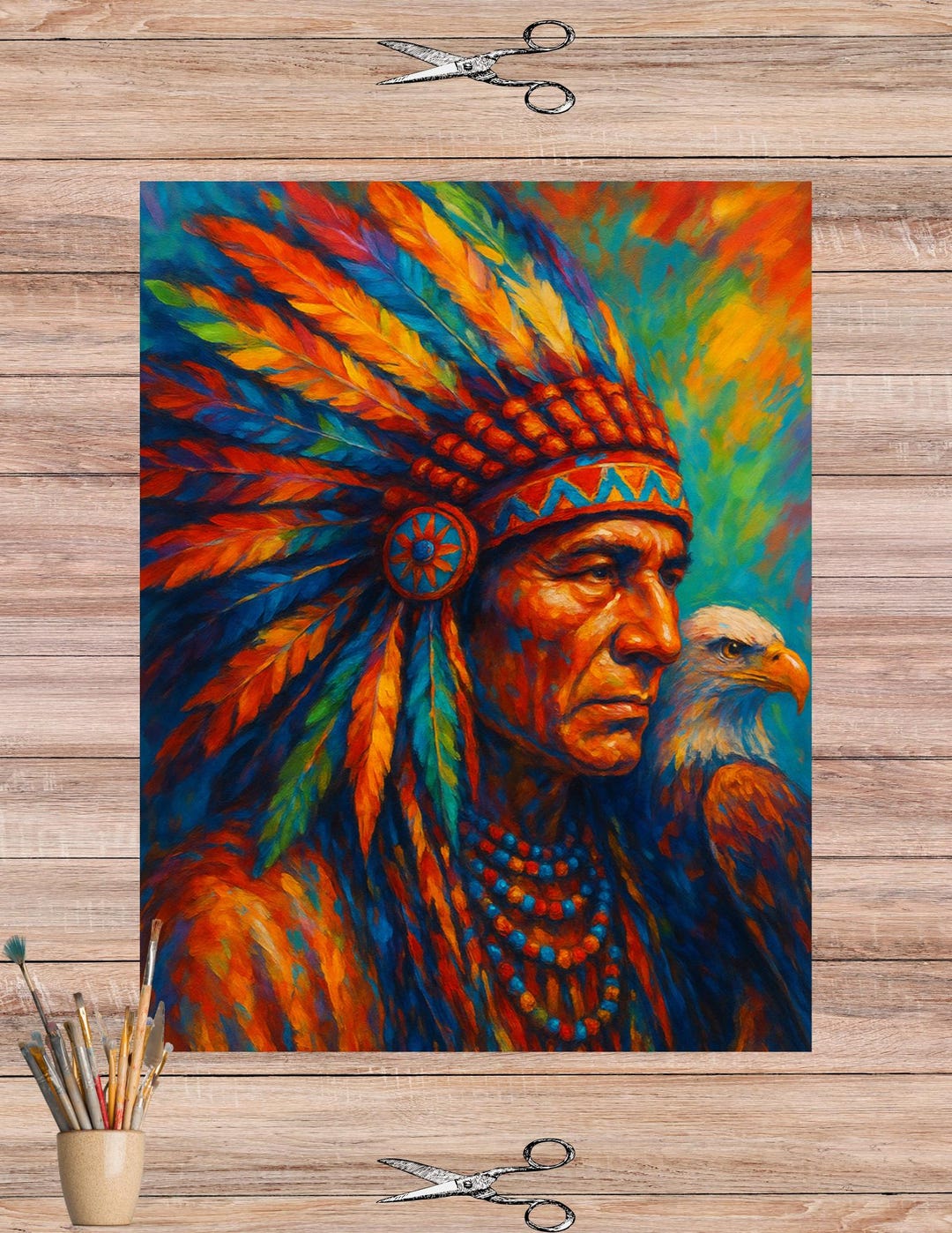 Native American Elder & Eagle Rice Paper: A4 Decoupage Craft Supply - Etsy