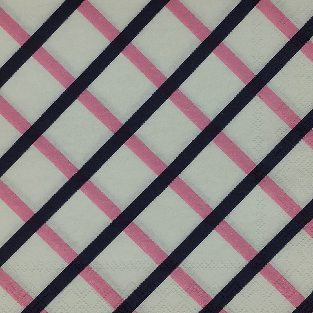 4 Checked Paper Napkins for Decoupage Craft Collage Journal Crafting ...