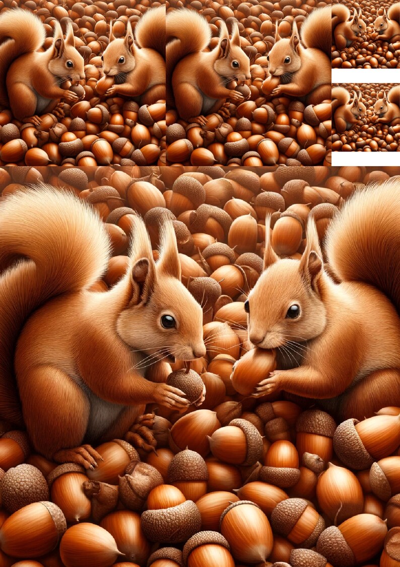 Squirrels Eating Acorns - Rice Paper for Decoupage Craft Scrapbooking ...