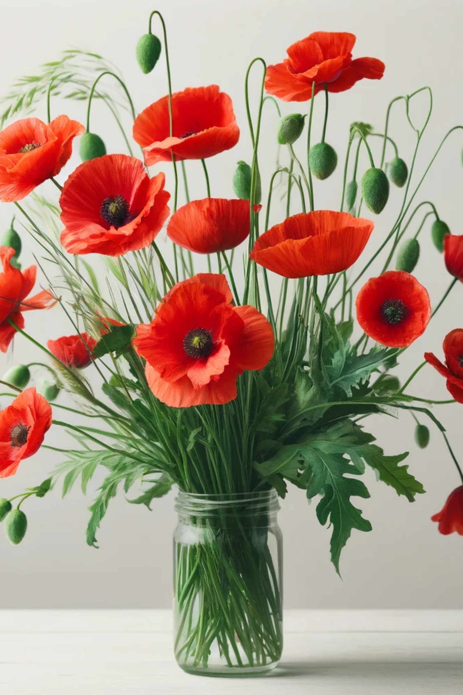 Red Poppies Bouquet in Vase Rice Paper for Decoupage Craft Scrapbooking ...