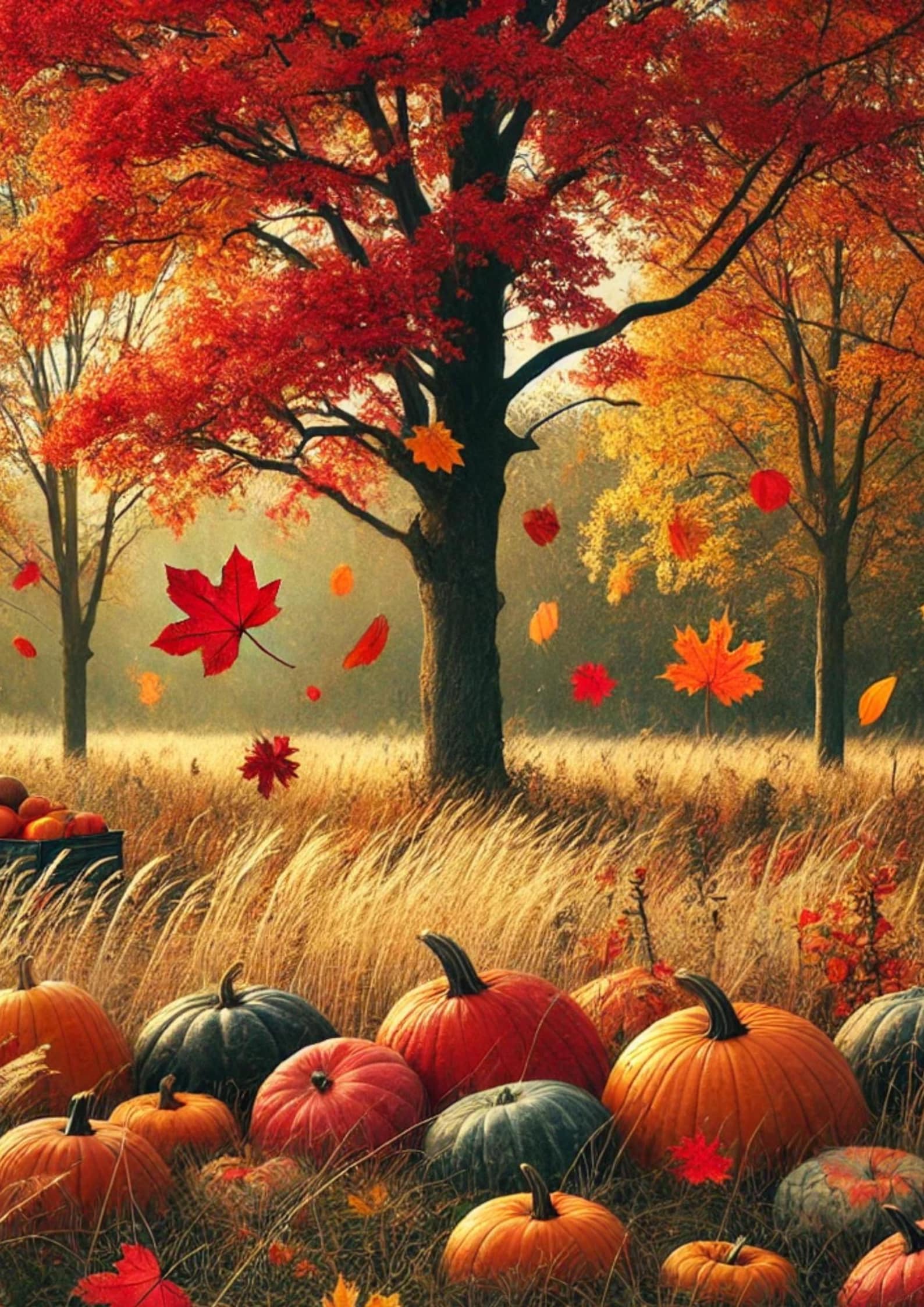 Autumn Pumpkin Landscape Rice Paper for Decoupage, Scrapbooking (A4) - Etsy