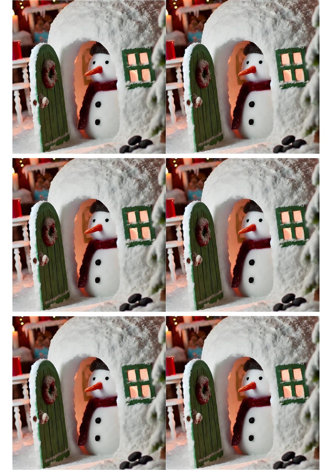 Snowman House Rice Paper: Winter Decoupage, Scrapbooking (A4) - Etsy