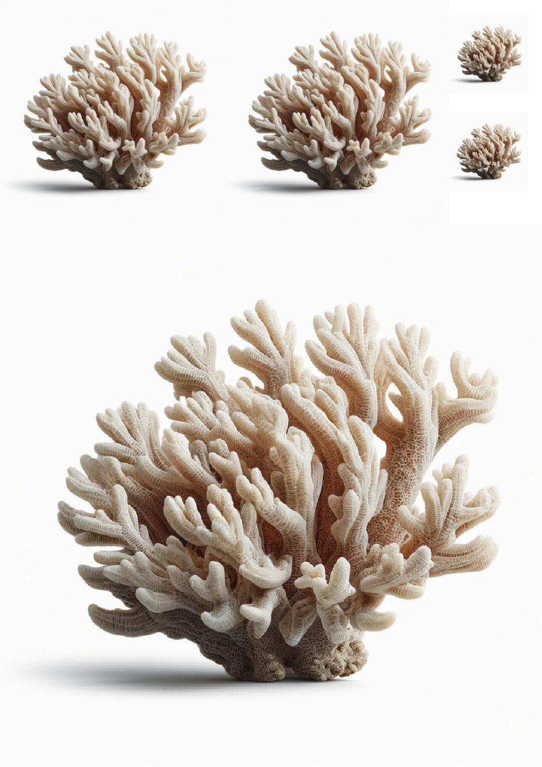 White Coral Collage Rice Paper - A4 Decoupage Sheet - Etsy