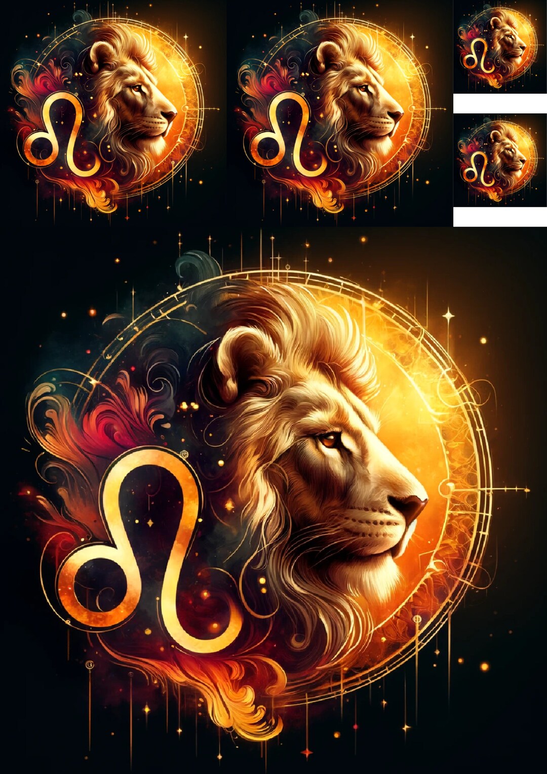 Lion Zodiac Signs - Rice Paper for Decoupage Craft Scrapbooking Collage ...