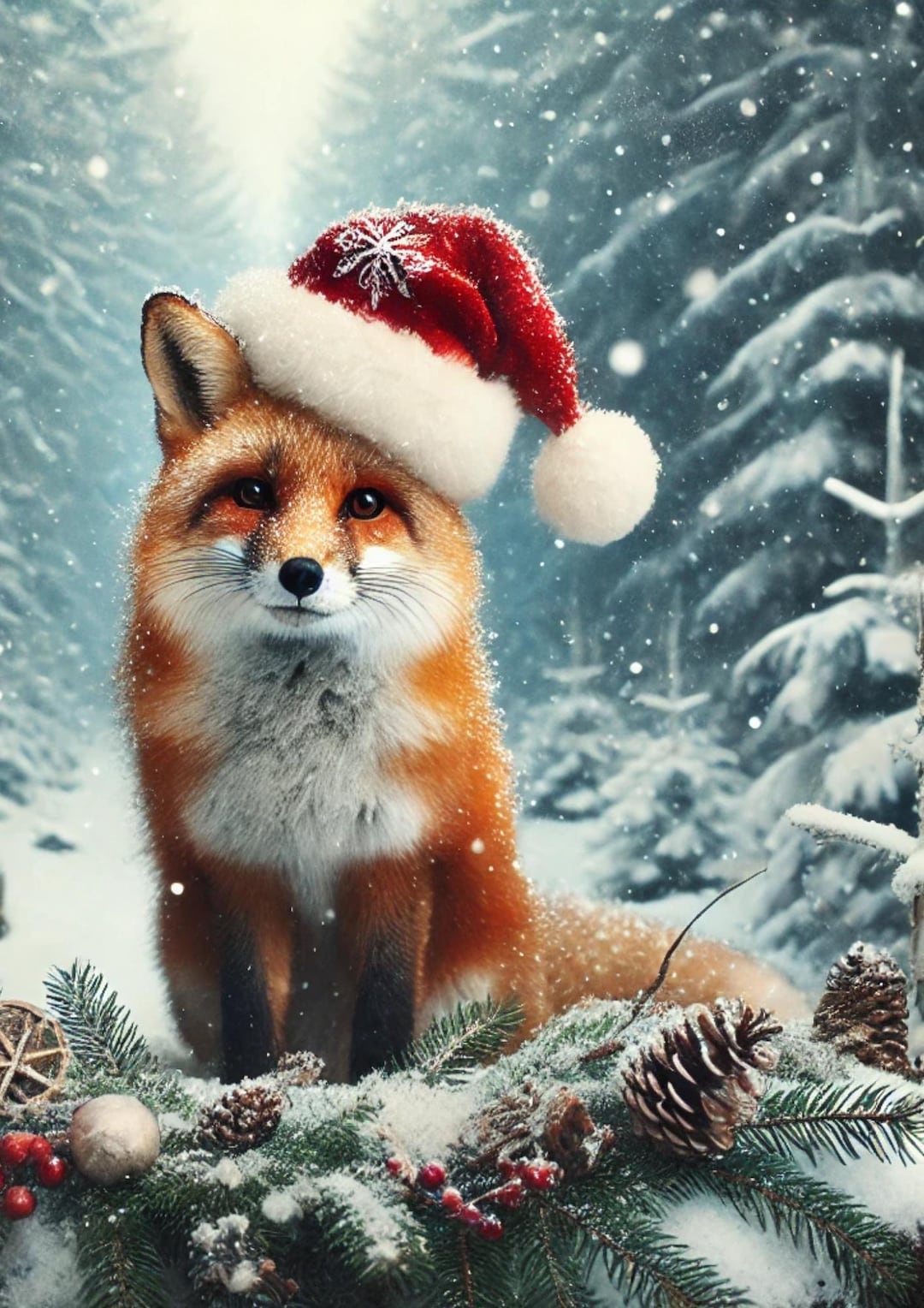 Christmas Fox Rice Paper for Decoupage: Winter Hat A4 Sheet - Etsy