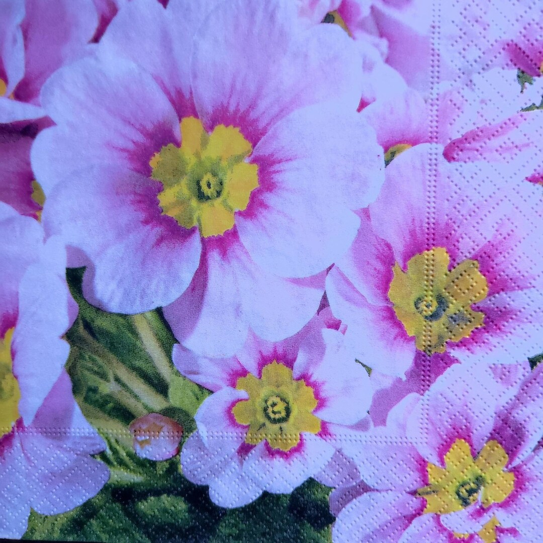 4 Paper Napkins for Decoupage, Spring Flowers Napkins, Pink Flowers ...