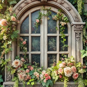 Rice Paper for Decoupage, Beautiful Floral Window, Scrapbooking, Junk ...