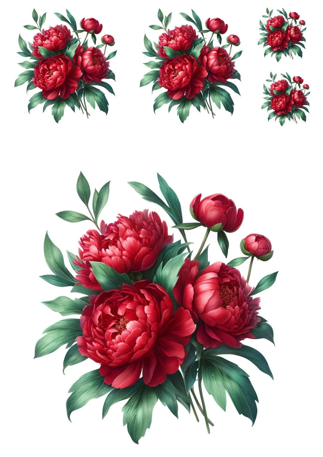 Red Peonies Rice Paper for Decoupage: A4 Craft Paper - Etsy