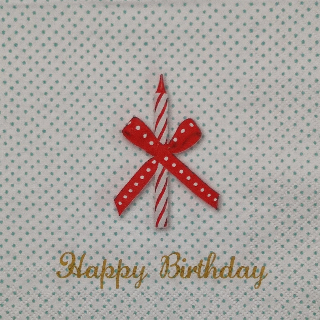 Happy Birthday Paper Napkins: Decoupage, Collage, and Craft (set of 4 ...