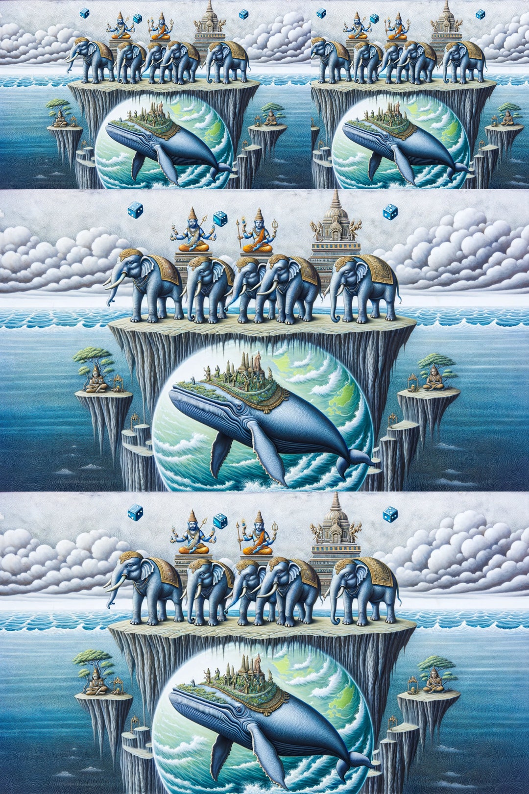 Whale With Blue Elephants Rice Paper for Decoupage Crafts Scrapbooking ...