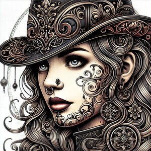 Steampunk Gothic Woman, Rice Paper for Decoupage, Decorative Paper for ...