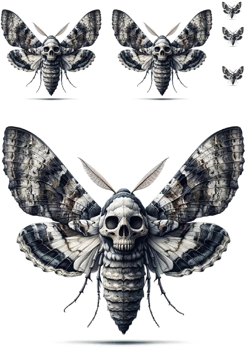 Death's Head Moth, Collage Rice Paper, Decorative Decoupage Paper ...