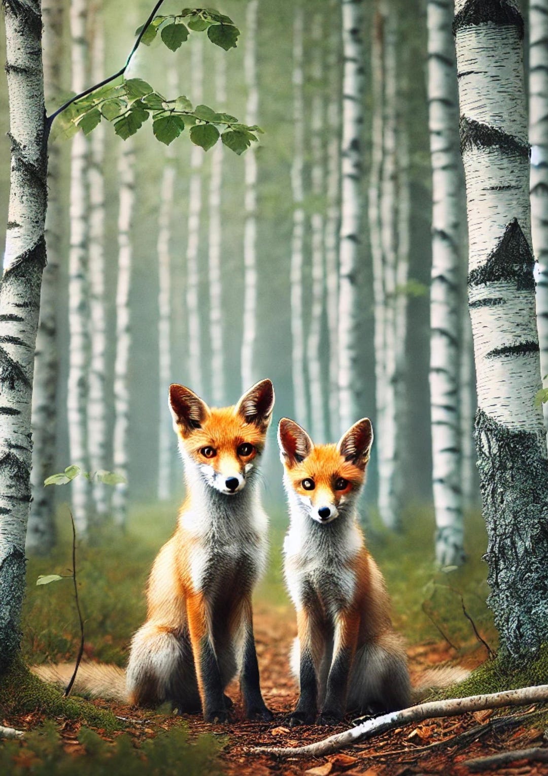 Foxes in Birch Forest Rice Paper for Decoupage (A4 Size) - Etsy
