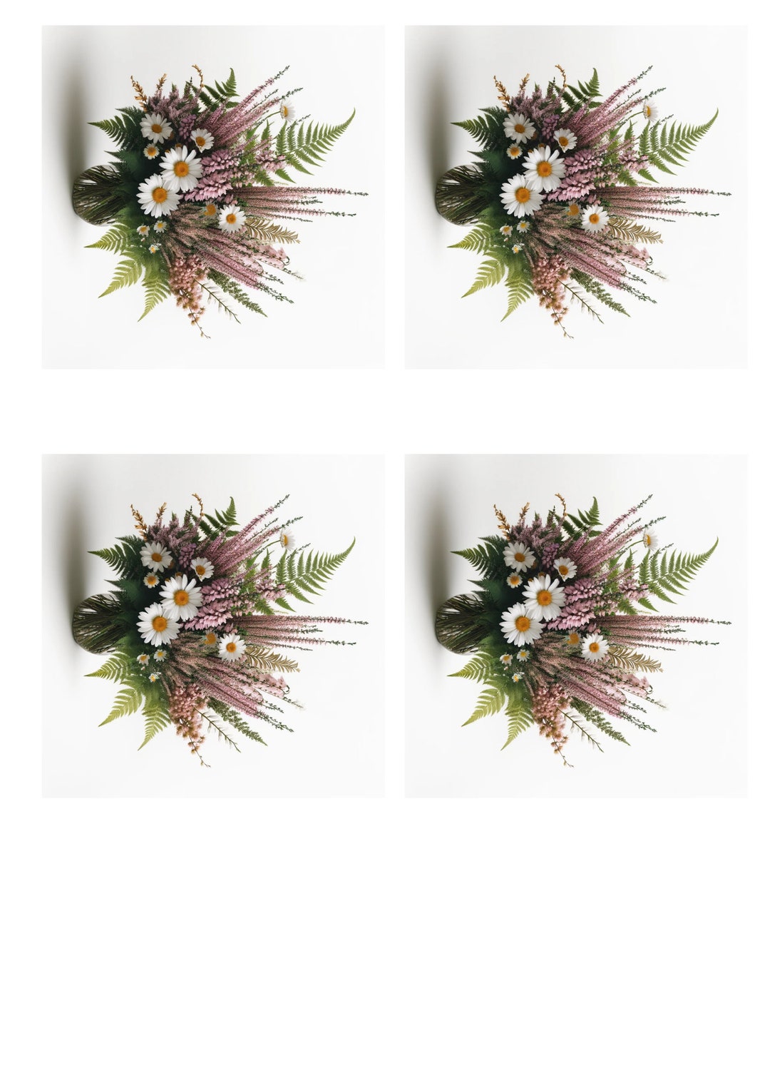 Heather & Daisies Bouquet Rice Paper - A4 Decoupage Paper - Etsy