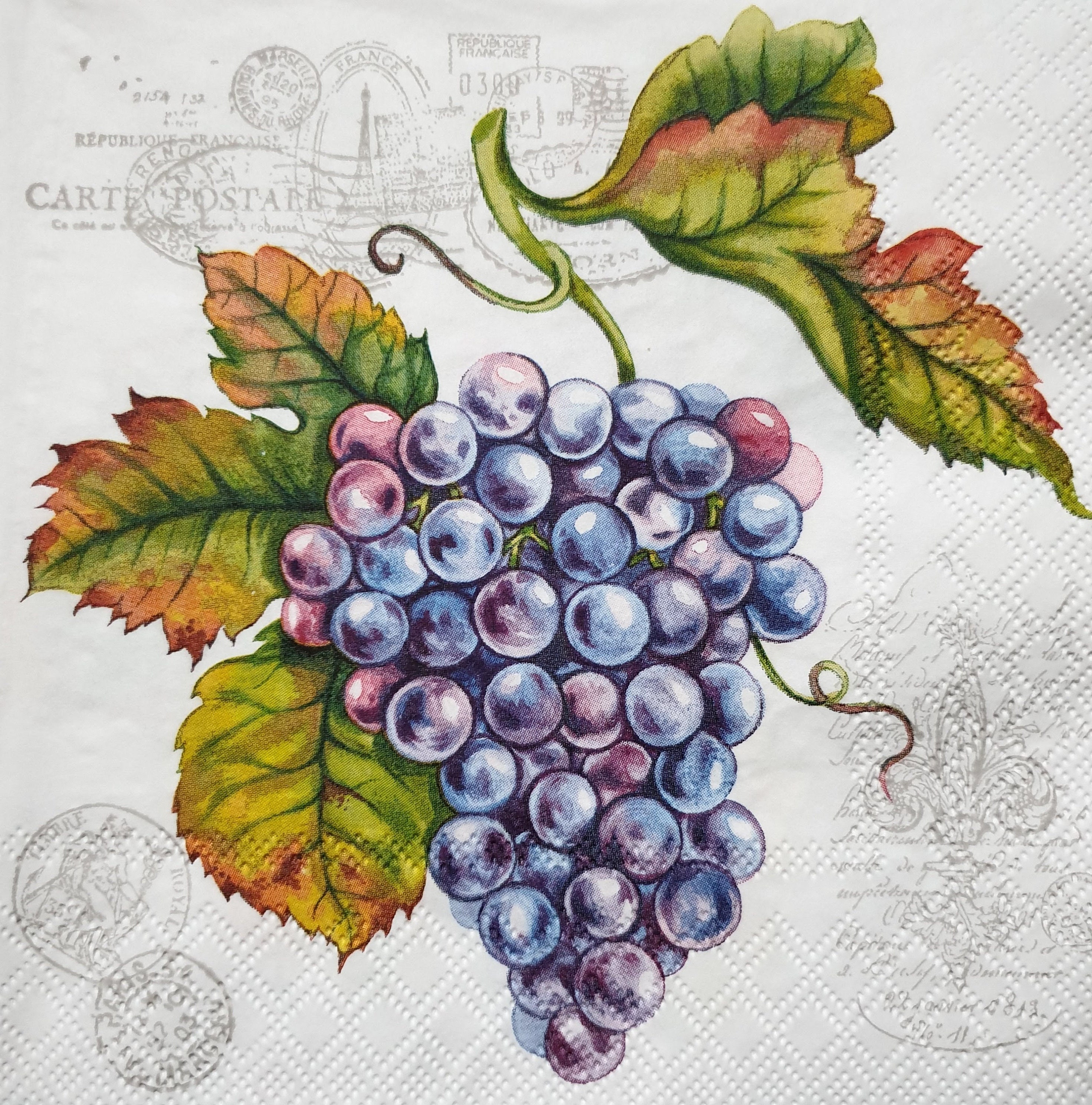 Grapes Napkin for Decoupage Craft Scrapbooking Collage DIY - Etsy