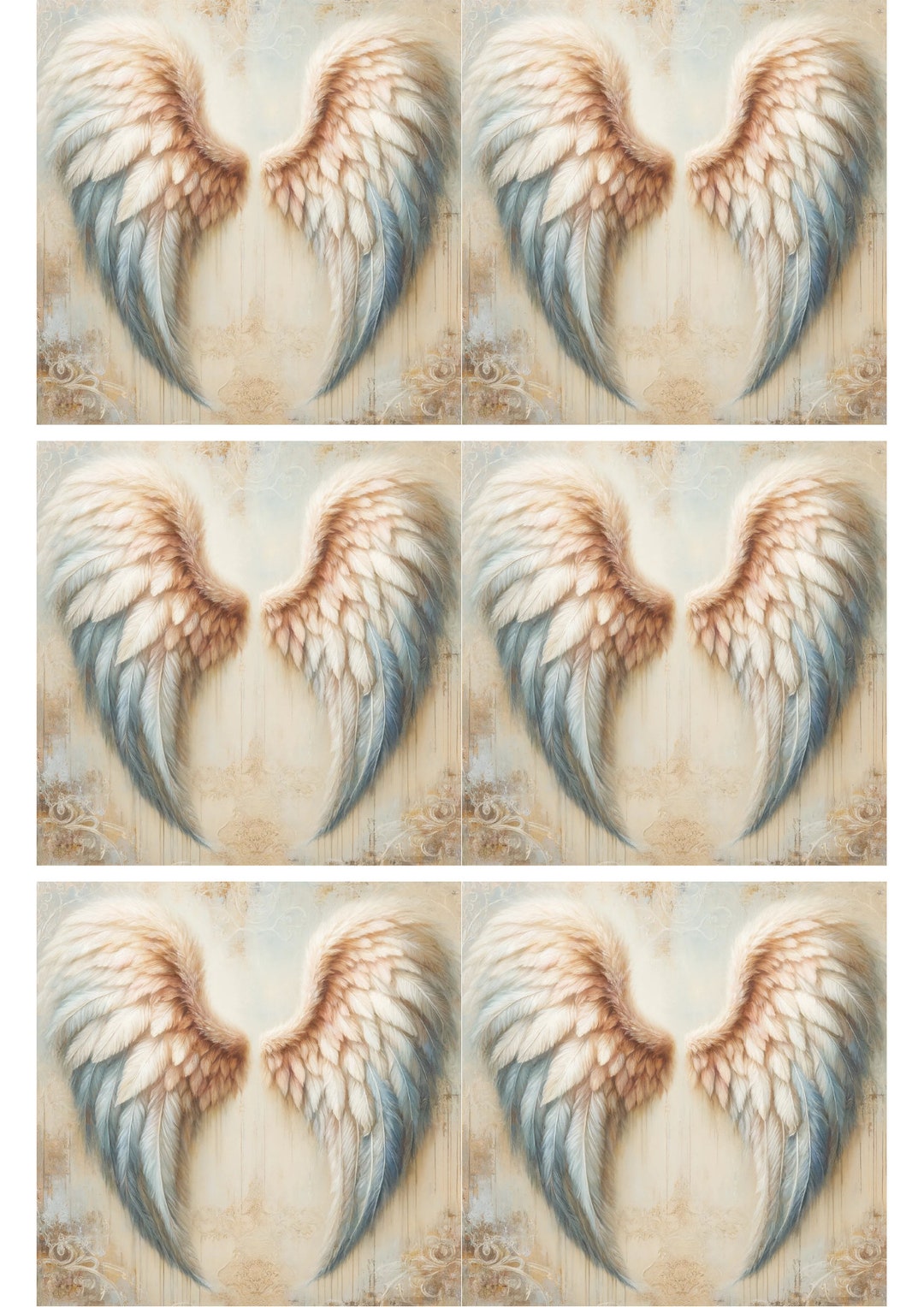 Rice Paper for Decoupage, Angel Wings Collage Sheet, 1 A4 Collage Sheet ...