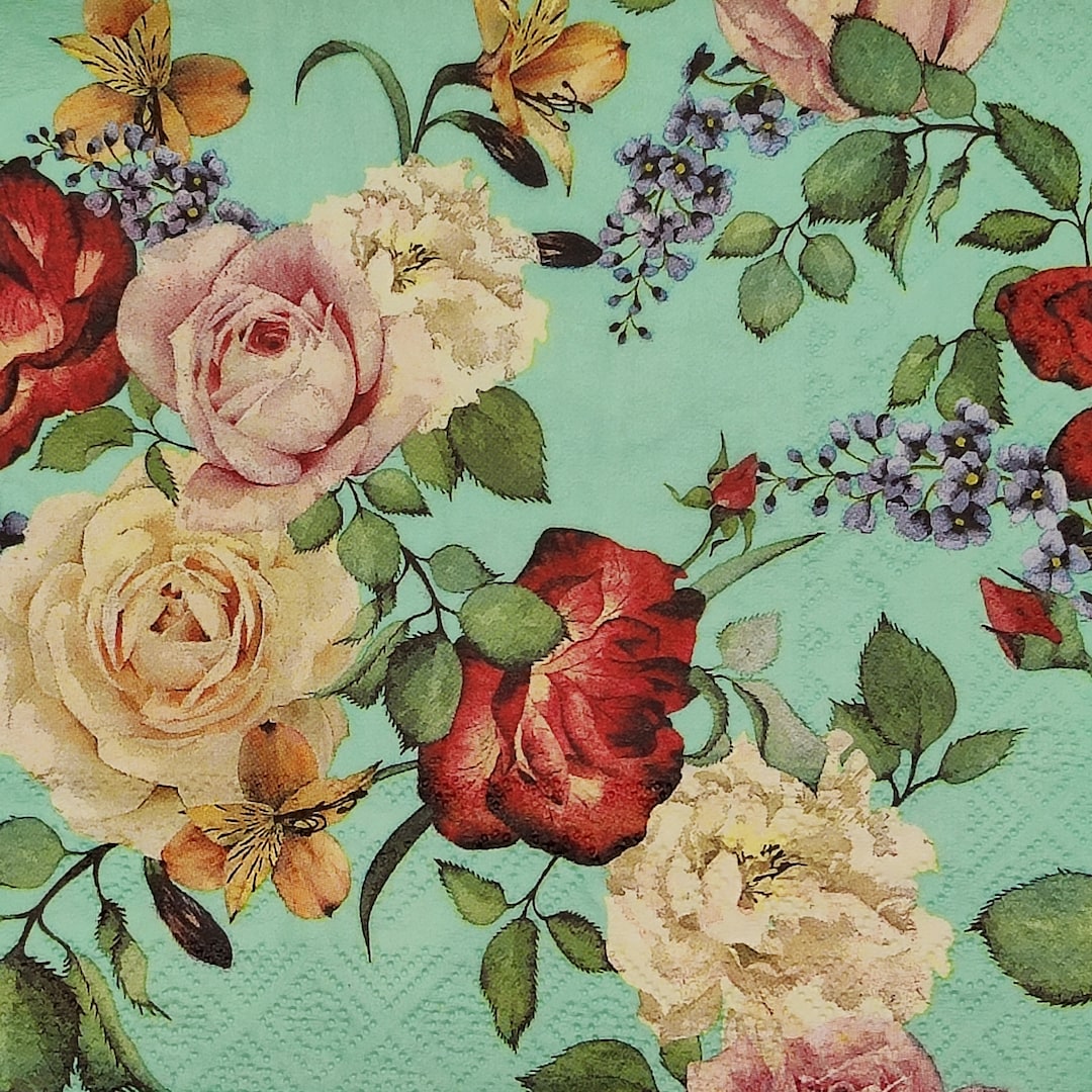 English Roses Decorative Paper Napkins Serviettes for Decoupage Craft ...