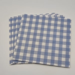 4 Light Blue Geometric Checked Paper Napkins for Decoupage Craft ...